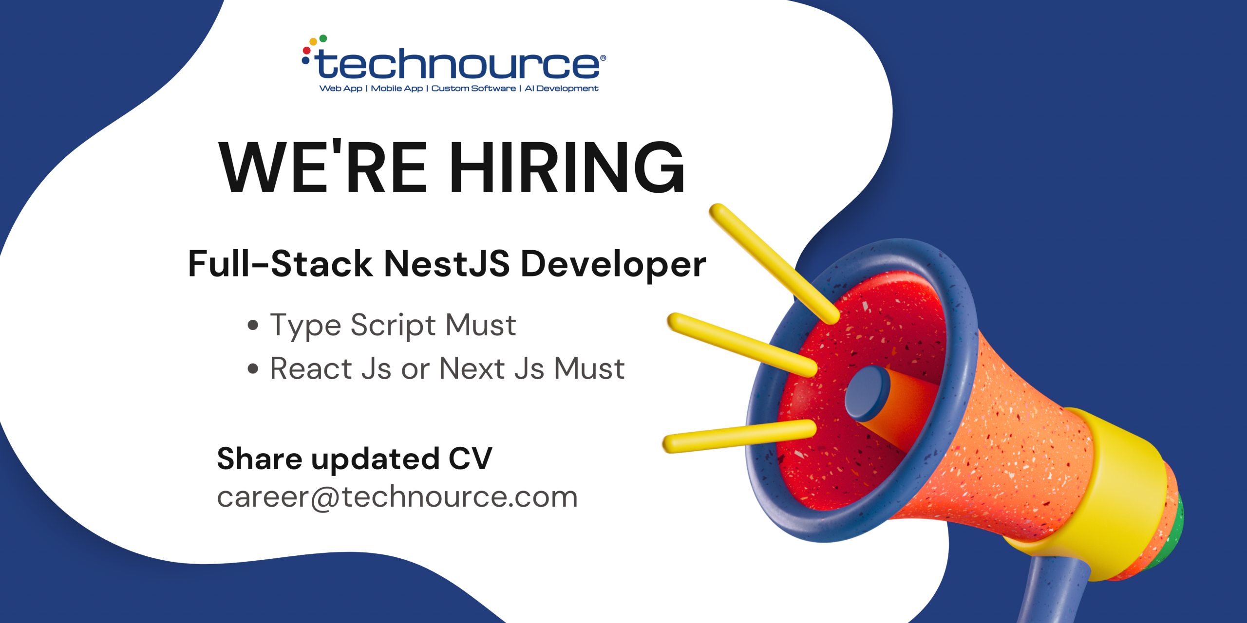 Full-Stack NestJS Developer Jobs in Ahmedabad | Node + React/Next.js | Technource